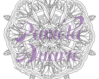 101 Adult Coloring Pages Floral Tulip Daisy Rose Flower Mandala - Etsy