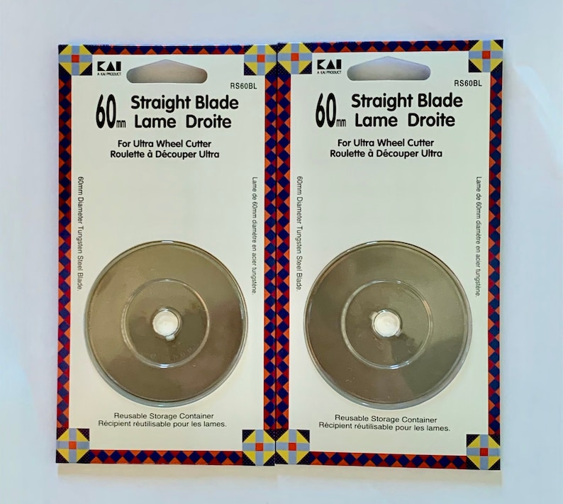 KAI RS60BL 60mm Rotary Cutter Blades 2 Blades in a Put Up - Etsy