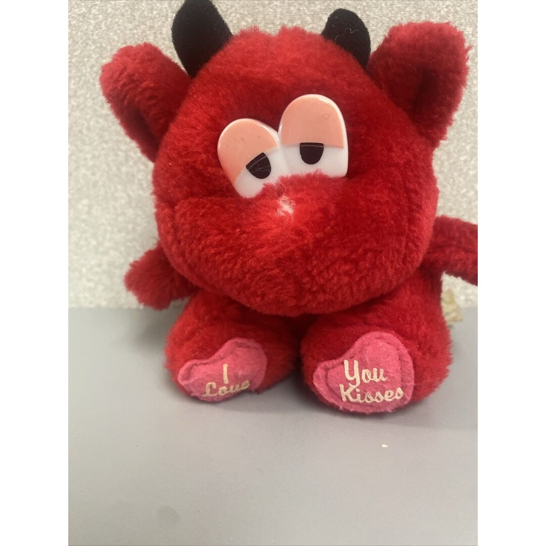 Vintage 80's Plush Red Devil Black Horns Plush Stuffed Toy by MTY 9” - Etsy
