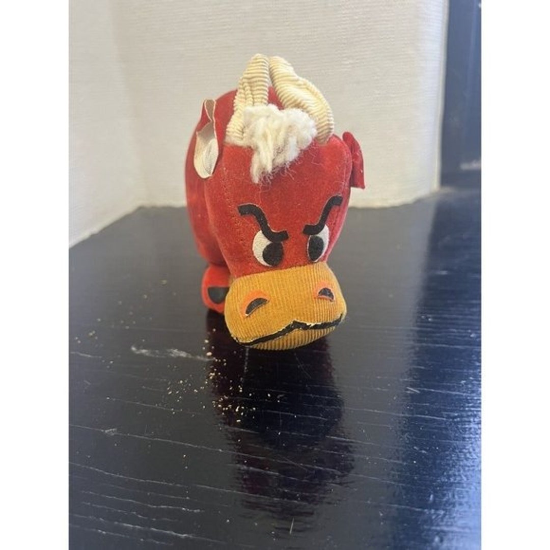 Vintage R. Dakin Dream Pets Red Bull Stuffed Plush - Etsy