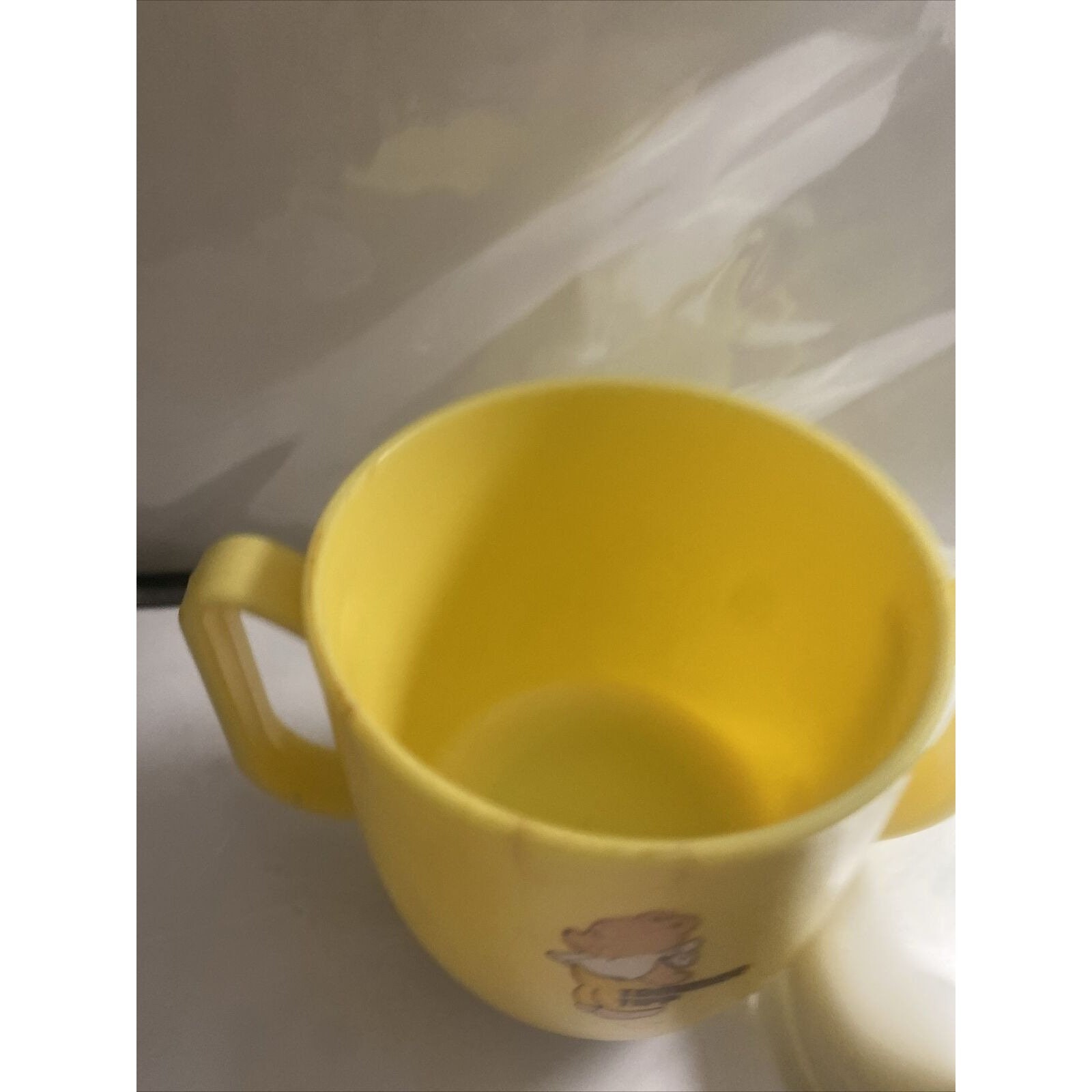 Tommee Tippee Vintage Yellow Trainer Cup Two Handles Standing Bear ...