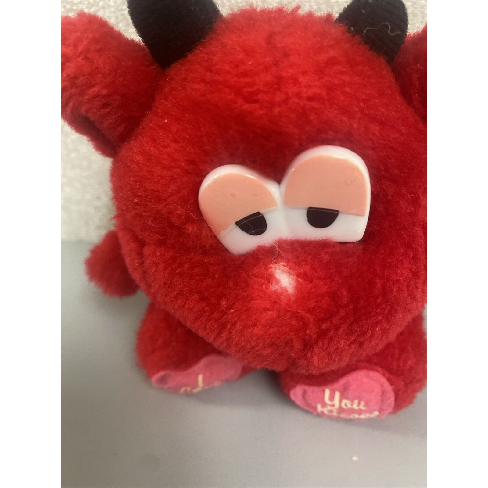 Vintage 80's Plush Red Devil Black Horns Plush Stuffed Toy by MTY 9 - Etsy