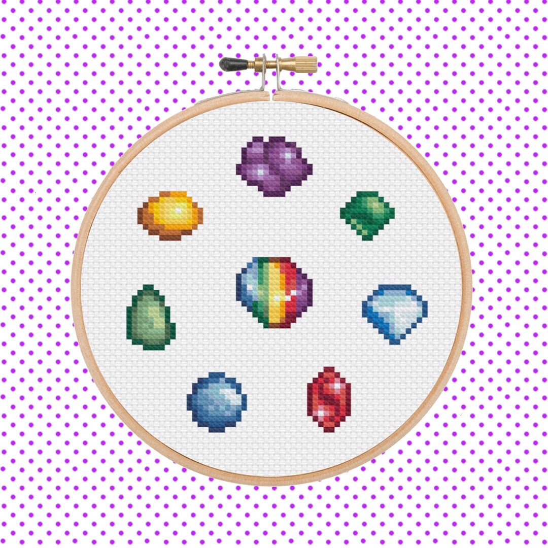 Stardew Valley Gems Cross Stitch Pattern. Instant Download PDF - Etsy