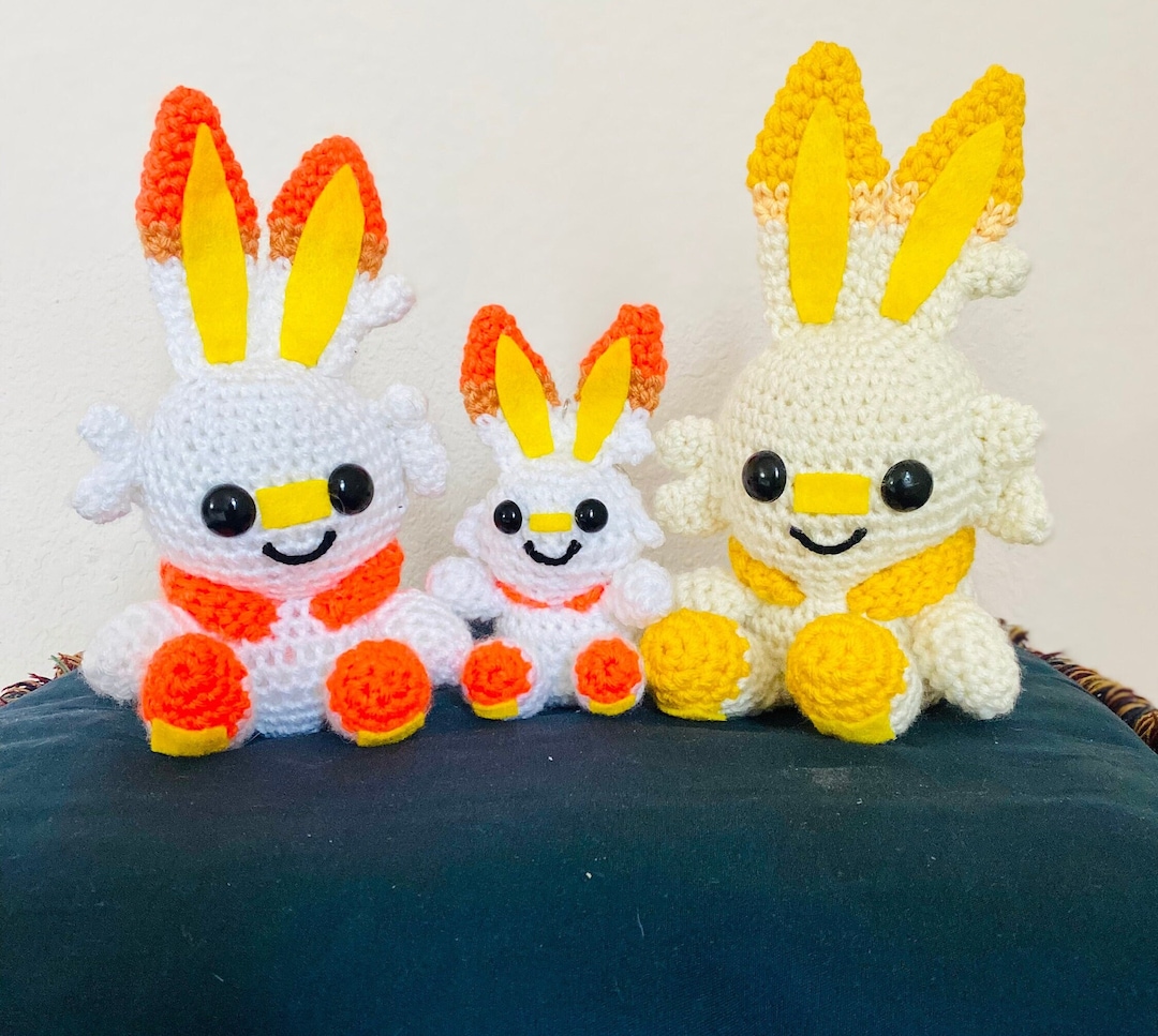 Scorbunny Pokemon Crochet Amigurumi New Fire Starter Pokemon - Etsy