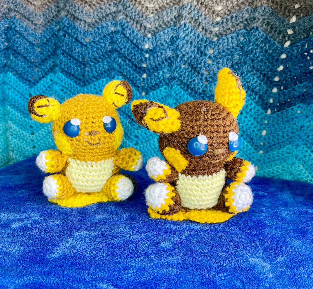 Alolan Raichu Pokemon Crochet Amigurumi Pokemon - Etsy