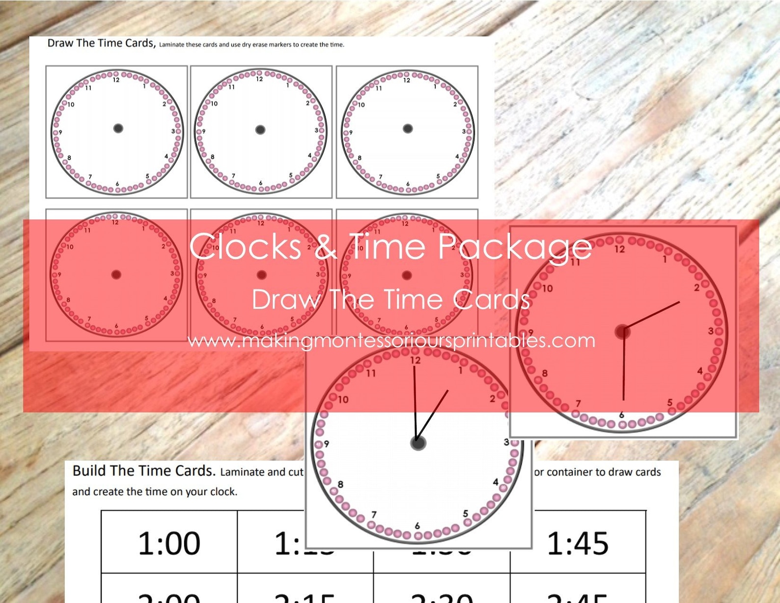 Montessori Clock & Time Work Printable Package - Etsy