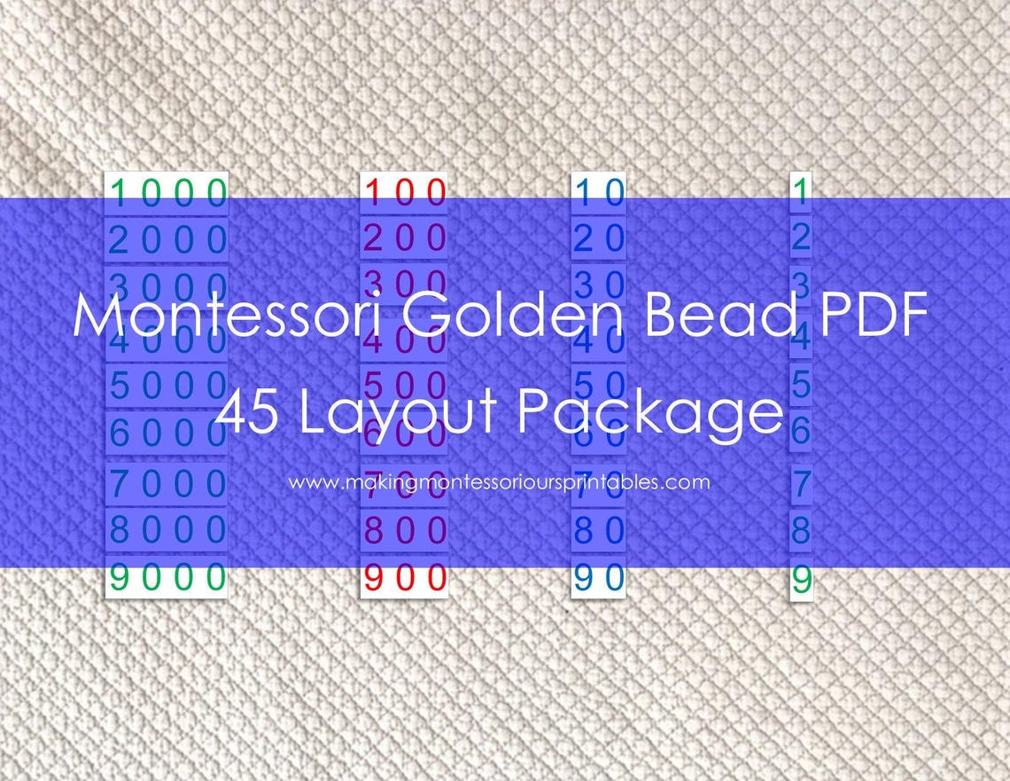 Montessori Golden Beads 45 Layout, Early Math (PDF) - Etsy