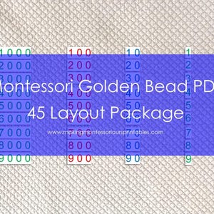 Montessori 45 Layout PDF/ Early Math/ Montessori Place Value, Large ...