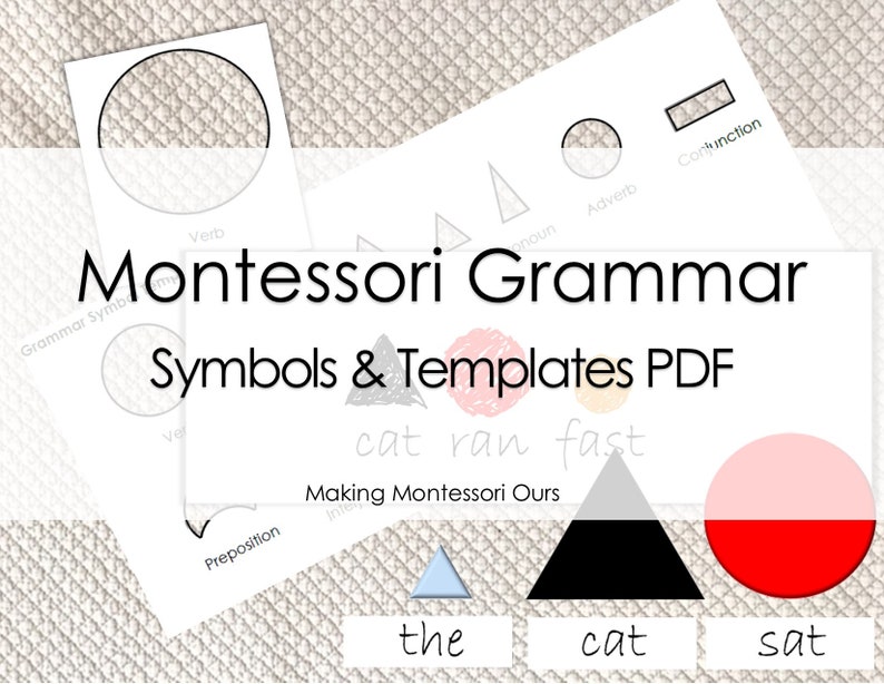 Montessori Grammar Symbols & Templates Package PDF - Etsy Canada