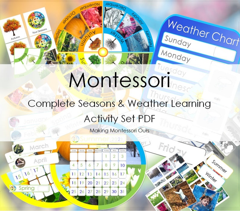 Complete Montessori Seasons & Weather Learning Activity Set PDF - Etsy