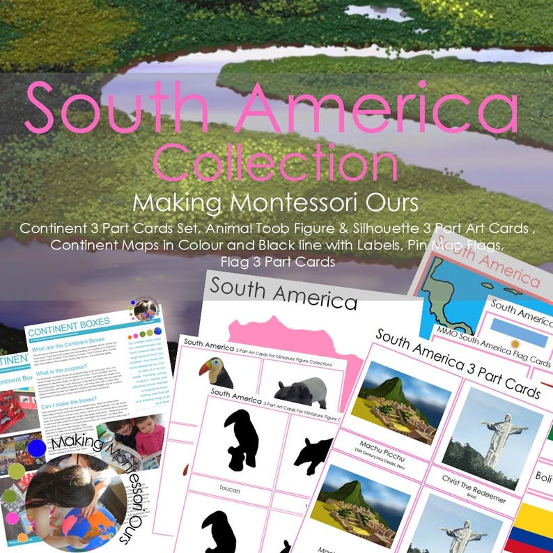Montessori SOUTH AMERICA Continent Collection - Etsy