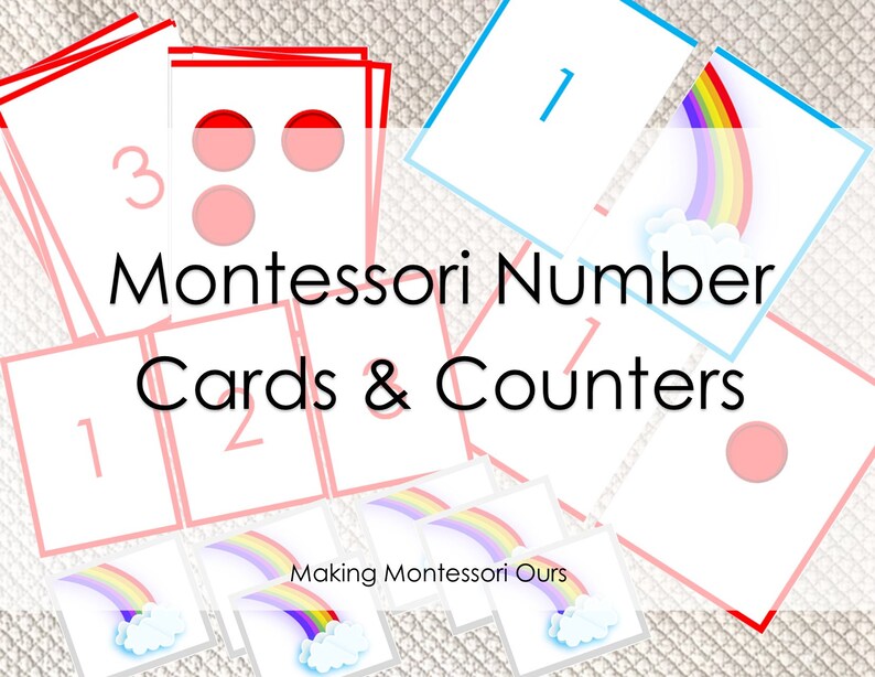 Montessori Number Cards And Counters Set Pdf Etsy