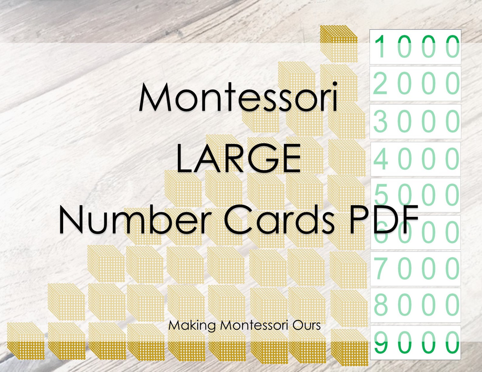 Montessori Large and Small Number Card Package PDF, Place Value and ...