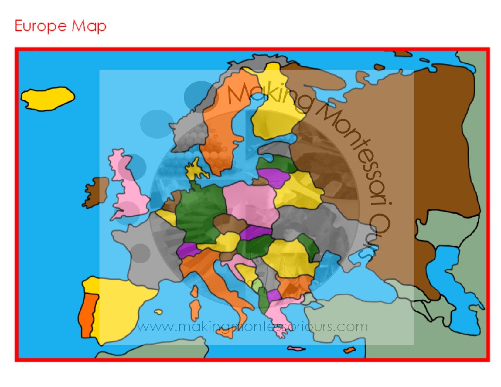 Montessori EUROPE Continent Collection - Etsy France