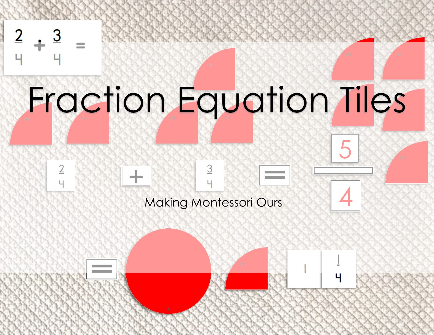 Montessori Fraction Equation Tiles/cards PDF /teaching - Etsy Sweden