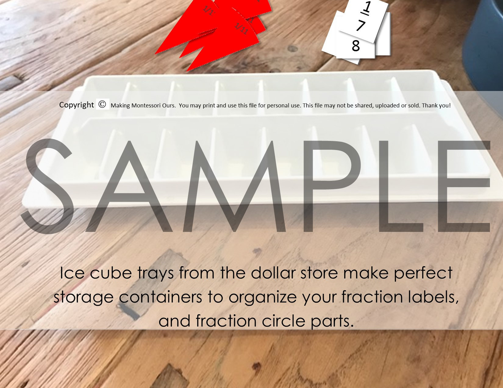 Montessori Fraction Circles Box 1 1-10 & Labels PDF | Etsy