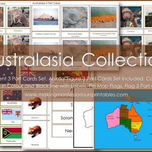 Montessori Australasia Geography Continent Learning Collection *PDF - Etsy