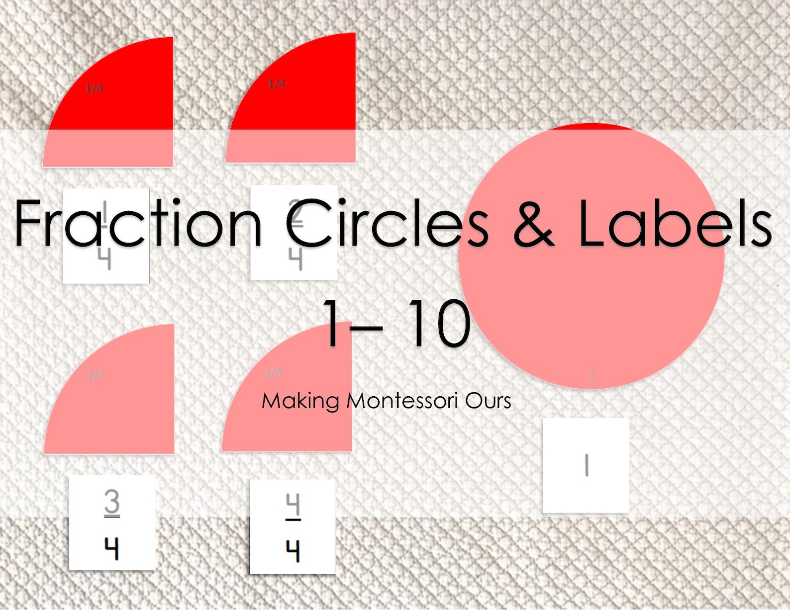 Montessori Fraction Circles Box 1, 1-10 & Labels PDF, Learn to Identify ...
