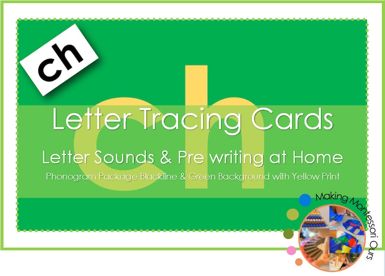 Montessori Phonogram Green Series Letter Tracing Card Set PDF - Etsy Canada