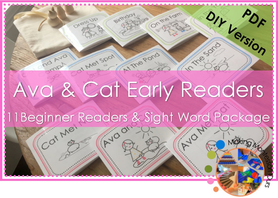 Ava & Cat Set of 11 Beginner Readers and Sight Word Package - Etsy Canada