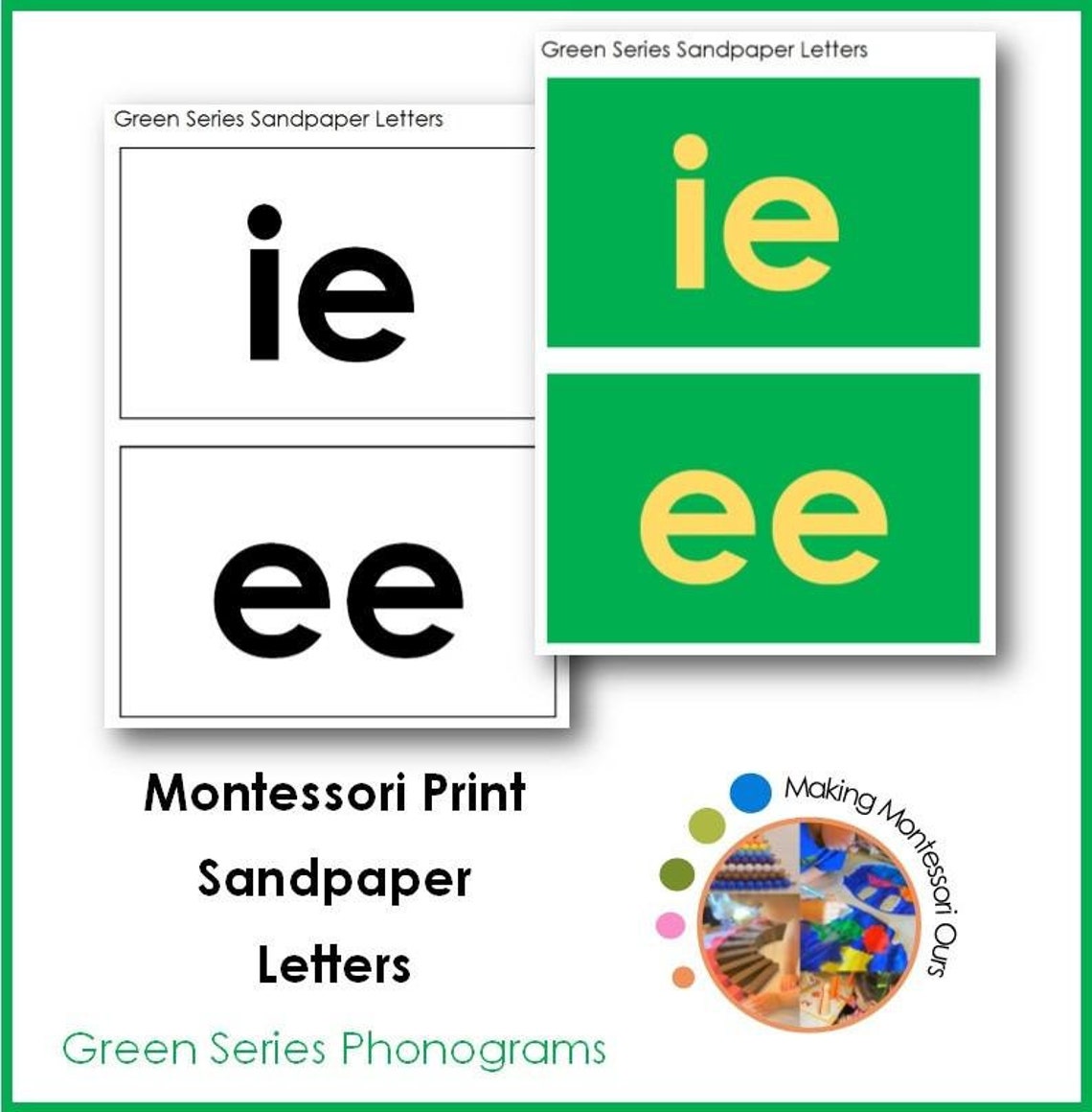Montessori Phonogram Green Series Letter Tracing Card Set PDF - Etsy Canada