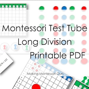 Montessori Test Tube Division Package, Long Division PDF , Test Tube ...