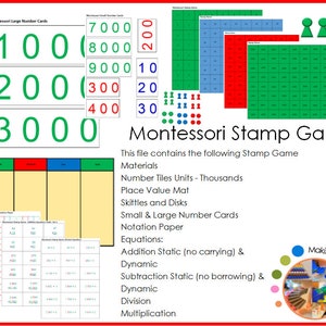 Montessori Stamp Game Materials PDF - Etsy