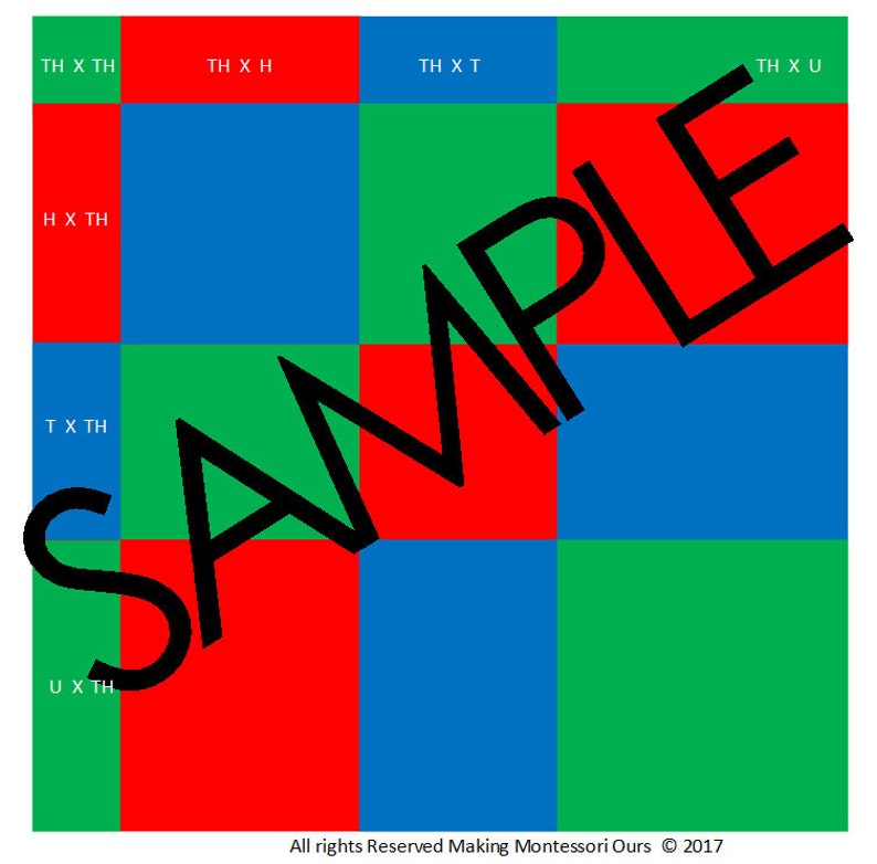 Montessori Elementary Guide Squares, Square & Square Root PDF Printable ...