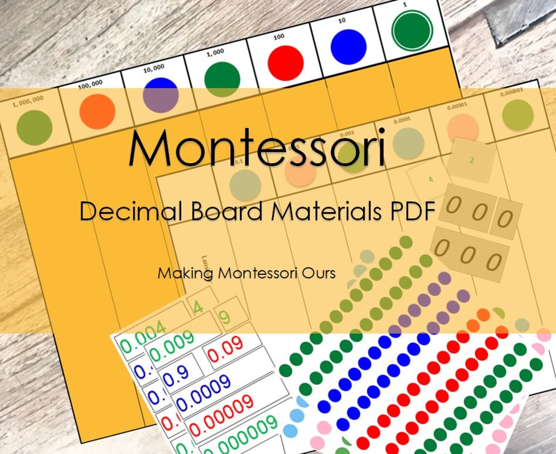 Montessori Decimal Board Package PDF - Etsy Canada