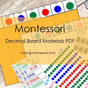 Montessori Decimal Board Package PDF - Etsy Canada