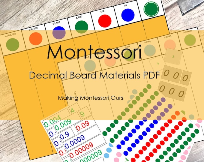 Montessori Decimal Board Package PDF, Learning Decimals - Etsy Canada