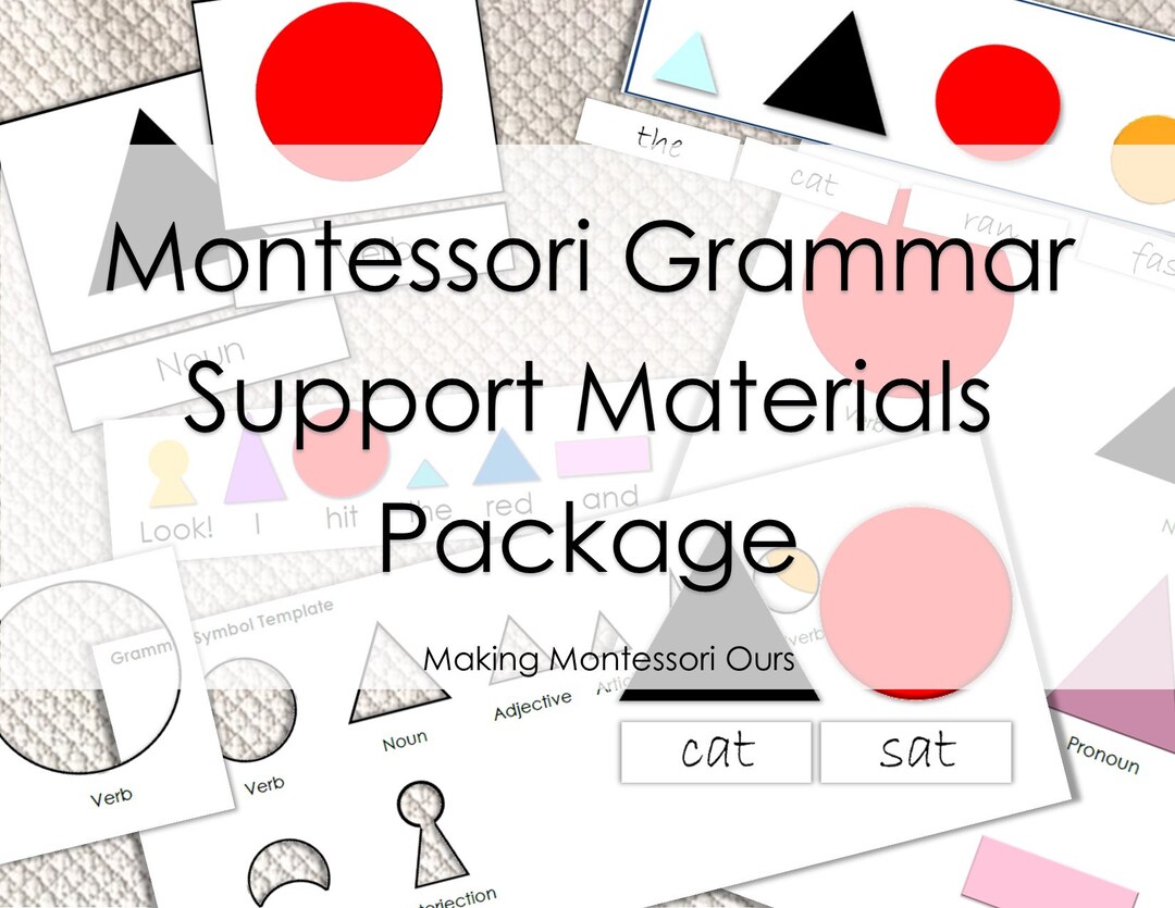 Montessori Grammar Support Materials Package PDF, Learning Grammar ...