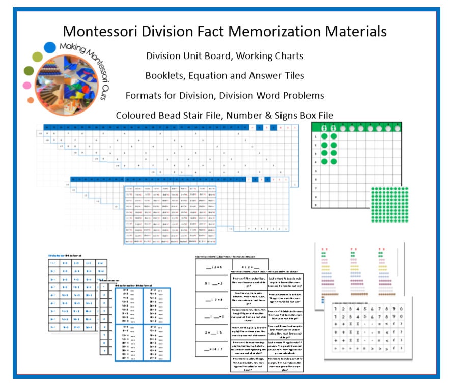 Montessori Fact Memorization PDF Collection /addition Tables ...