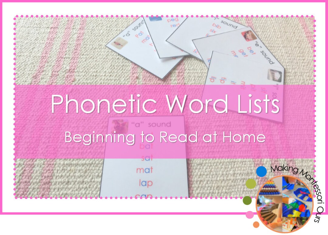 Montessori Phonetic CVC Reading Practice Word Lists PDF - Etsy