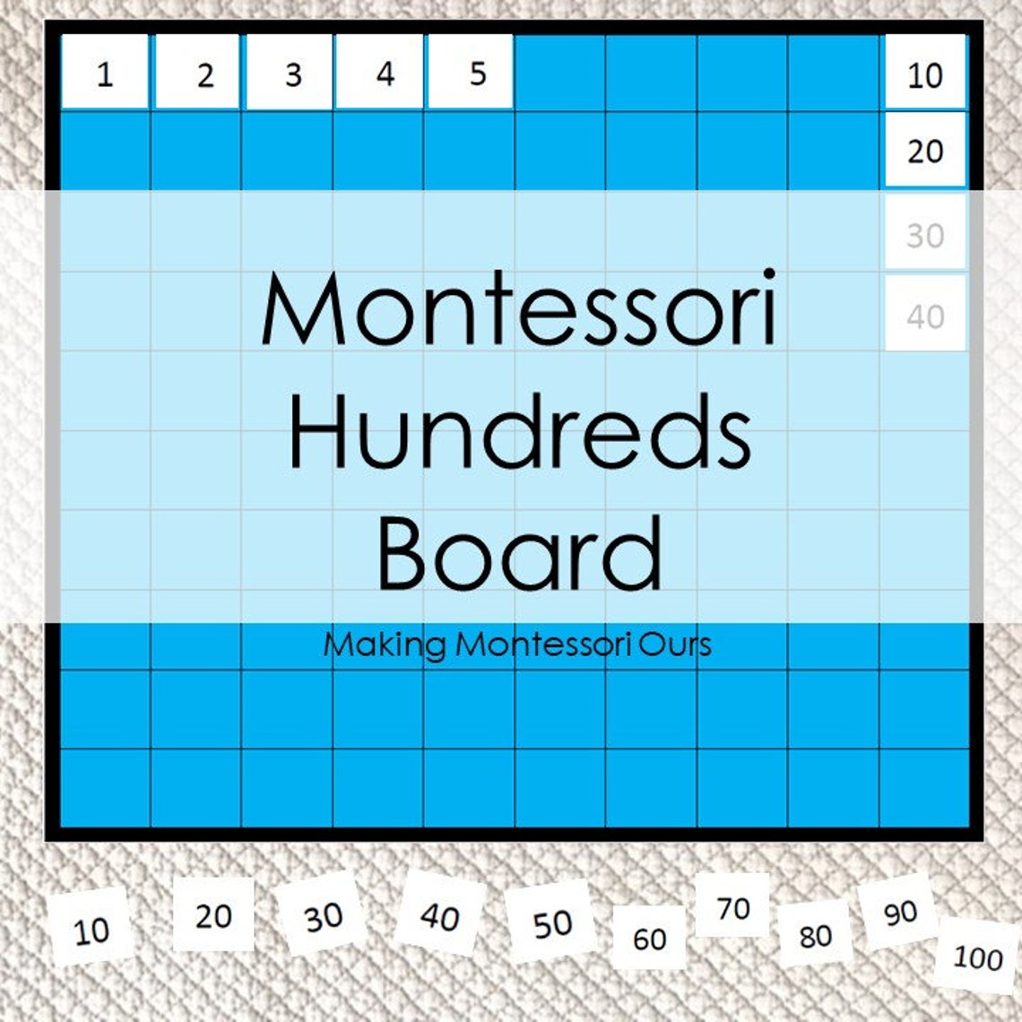 Montessori Hundreds Board & Number Tiles PDF - Etsy Australia