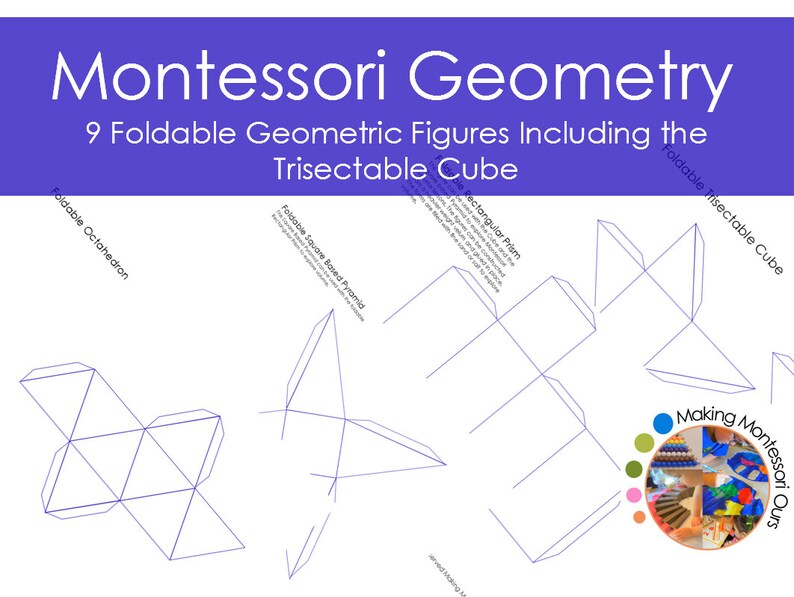 Montessori Foldable Geometric Figures PDF /geometry - Etsy