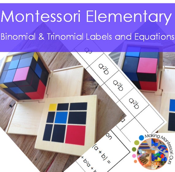 Montessori Binomial & Trinomial Cube Labels and Equations PDF | Etsy