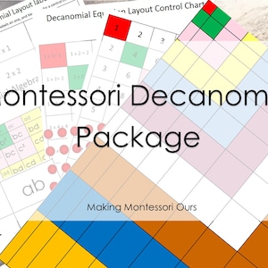 Montessori Decanomial Layout Package PDF/ Multiplication Table 1-10 ...
