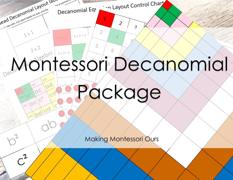 Montessori Decanomial Layout Package PDF/ Multiplication Table 1-10 ...
