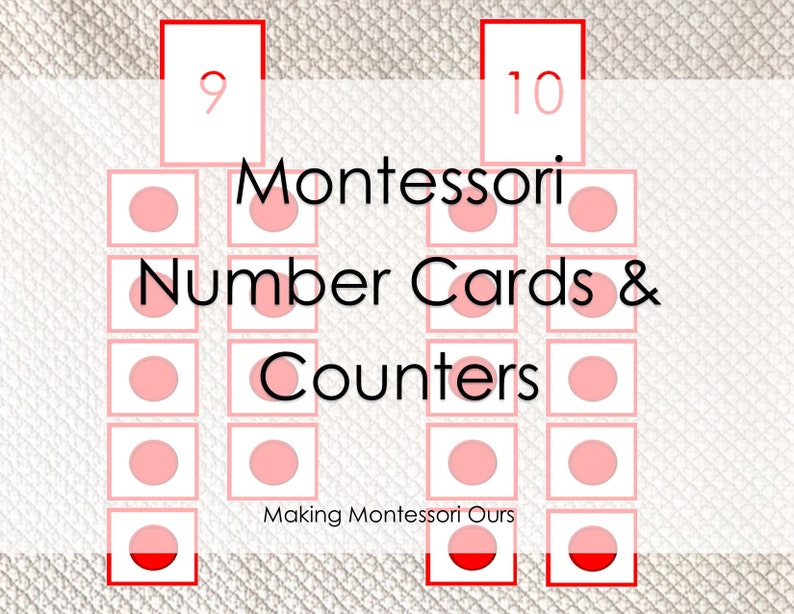 Montessori Number Cards and Counters Set PDF - Etsy