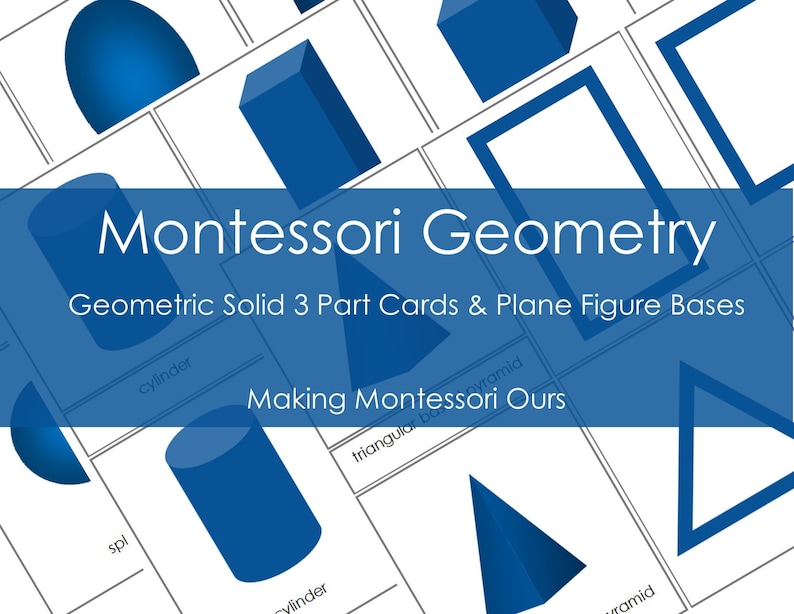 Montessori Geometric Solid 3 Part Cards & Plane Figure Cards | Etsy