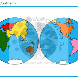Montessori Geography World Continents Study Package FULL *PDF - Etsy