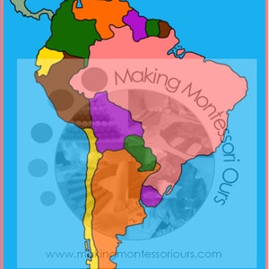 Montessori SOUTH AMERICA Continent Collection - Etsy