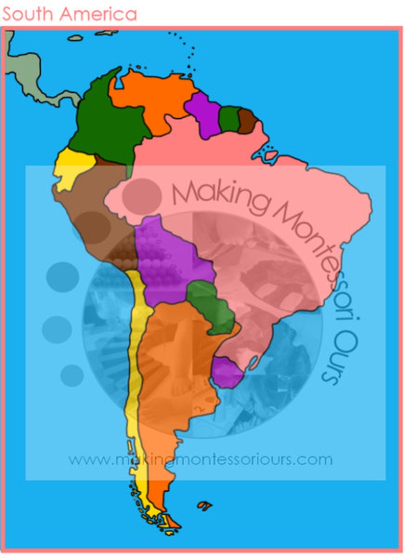 Montessori SOUTH AMERICA Continent Collection - Etsy