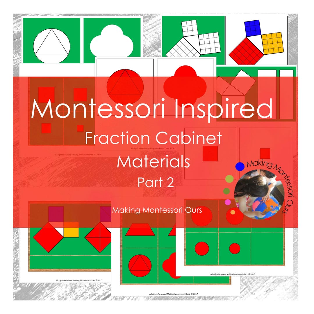 Montessori Fraction Fraction Cabinet Materials Part 2, PDF Printable ...