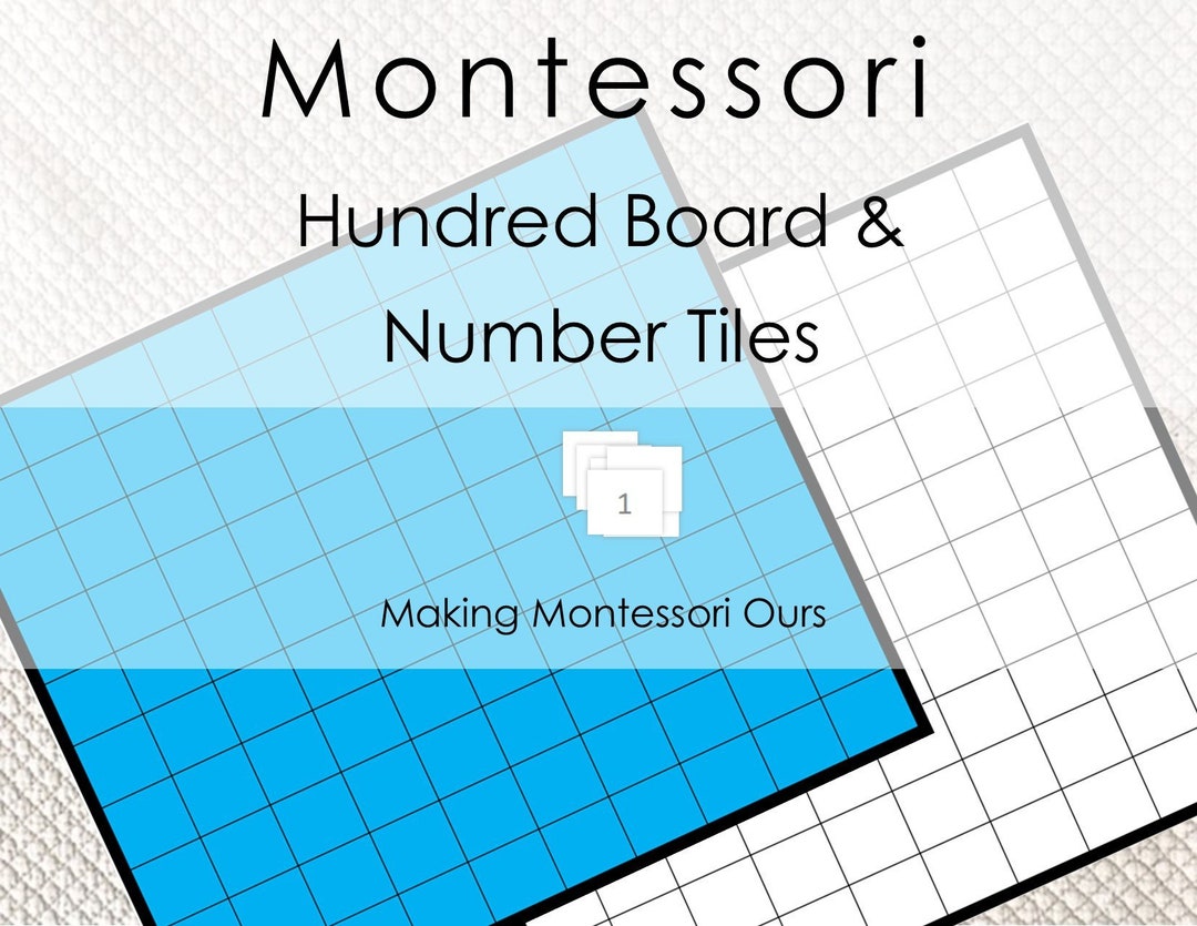 Montessori Hundreds Board & Number Tiles PDF, Learn to Count and ...