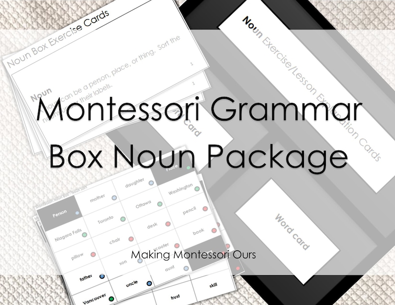 Montessori Grammar Box, Noun Materials PDF - Etsy