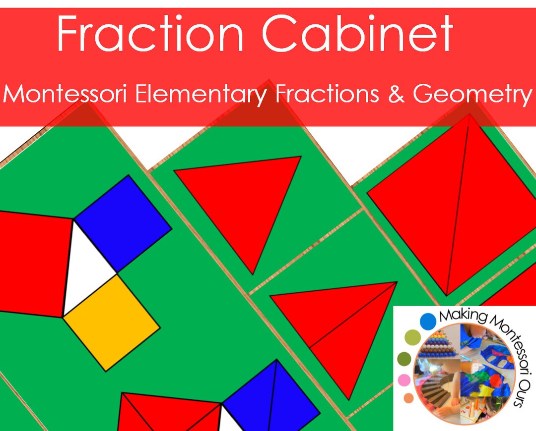 Montessori Fraction Trays cabinet Materials PDF /montessori Math - Etsy