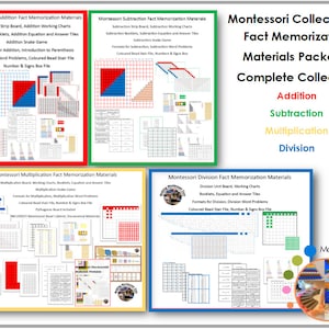 Montessori Fact Memorization PDF Collection /addition Tables ...