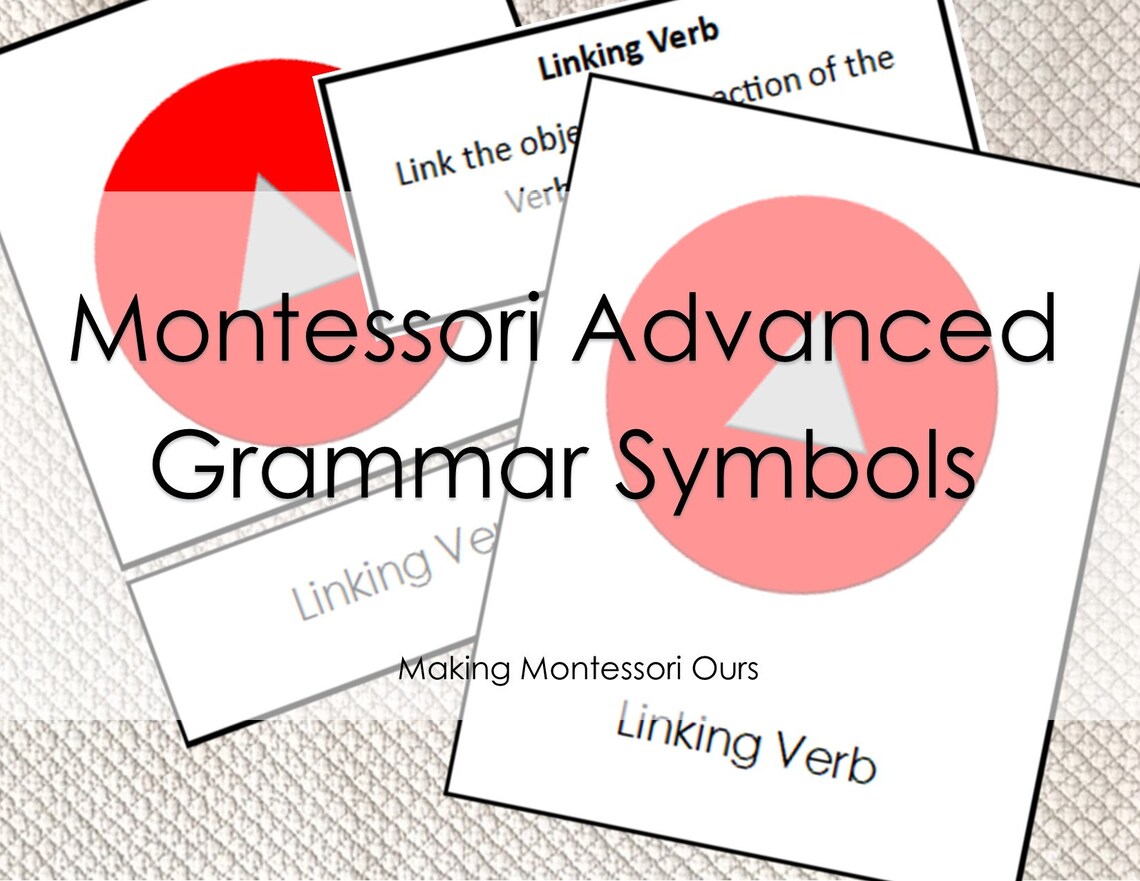 Montessori Advanced Grammar Symbol Package PDF, 3 Part Cards ...